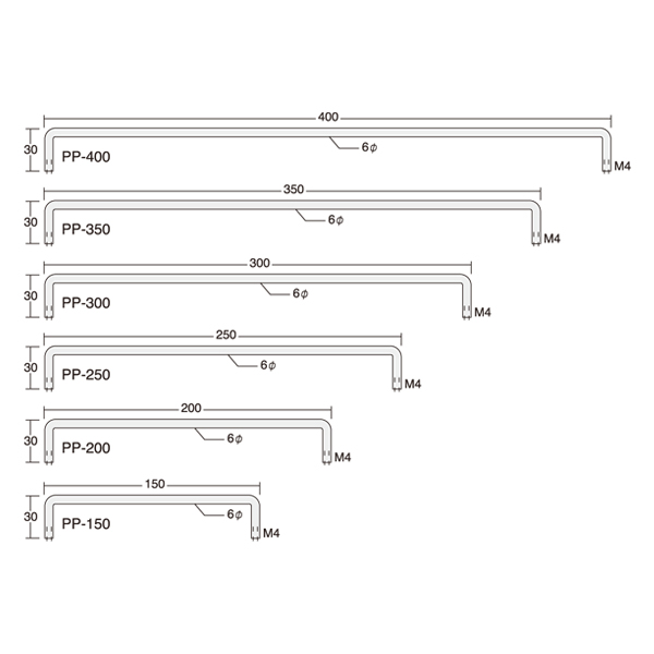 ガラス棚・木棚コボレ止め クローム PP-580 W580mm - 調理器具のSHOKUBI
