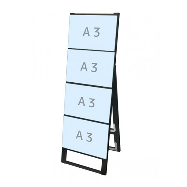 常磐精工 カードケーススタンド看板 黒 片面 BCCSK-A3Y4K A3横1列4段 - 調理器具のSHOKUBI