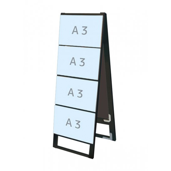 カードケーススタンド看板 黒 両面 BCCSK-A3Y8R A3横1列4段 - 調理器具のSHOKUBI
