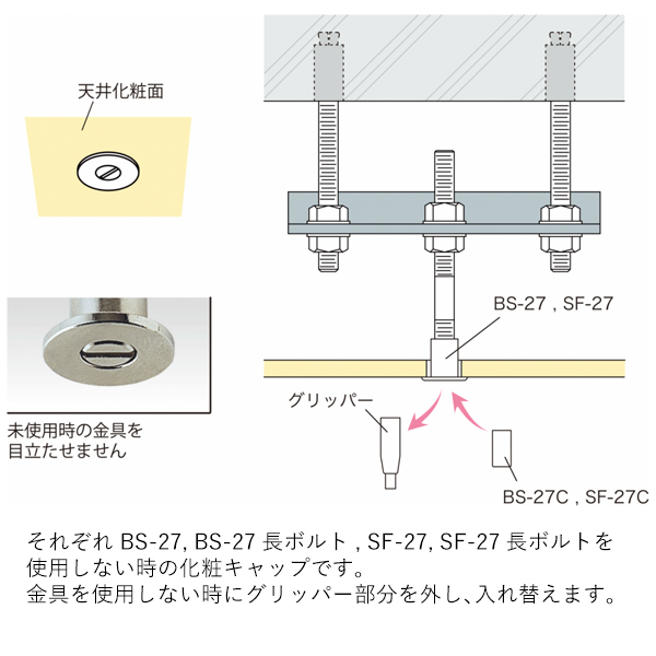 荒川技研工業 BS-27用化粧キャップ 未使用時の金具を目立たなくする BS-27C - 調理器具のSHOKUBI