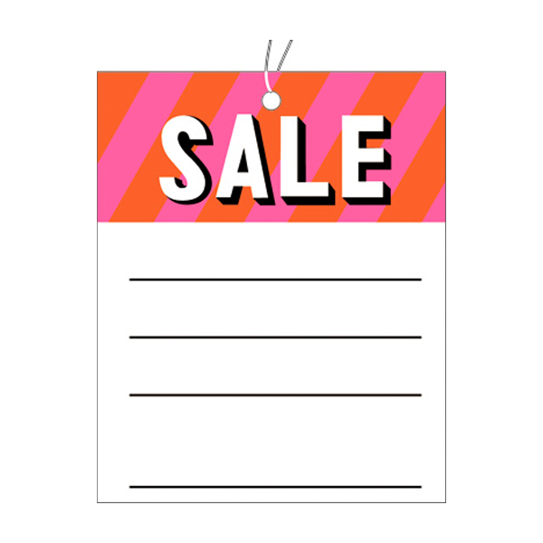 ササガワ(タカ印) 糸付き提札 四角型 桃 SALE 500枚入 18-3340 - 調理器具のSHOKUBI