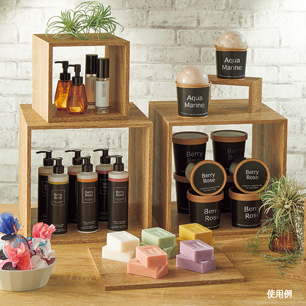 木製ディスプレイボックス ラスティック柄 20cm角 - 調理器具のSHOKUBI