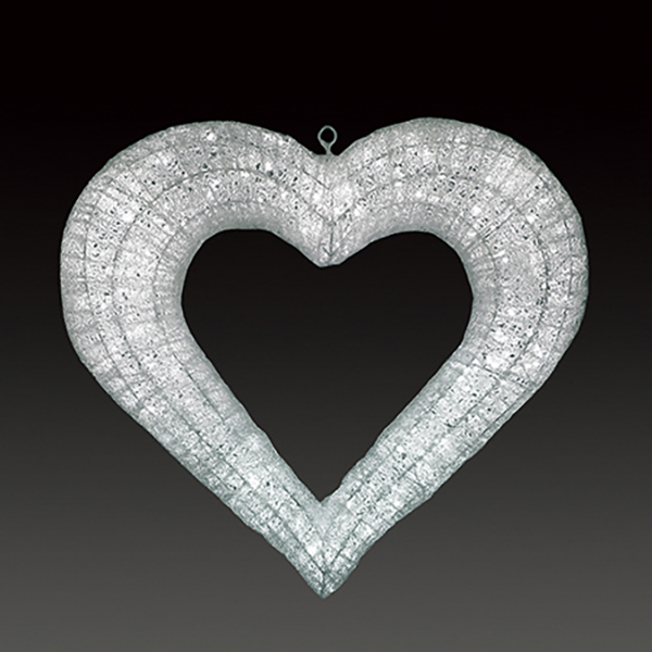 LEDクリスタルグロー ハート ハート ホワイト - 調理器具のSHOKUBI