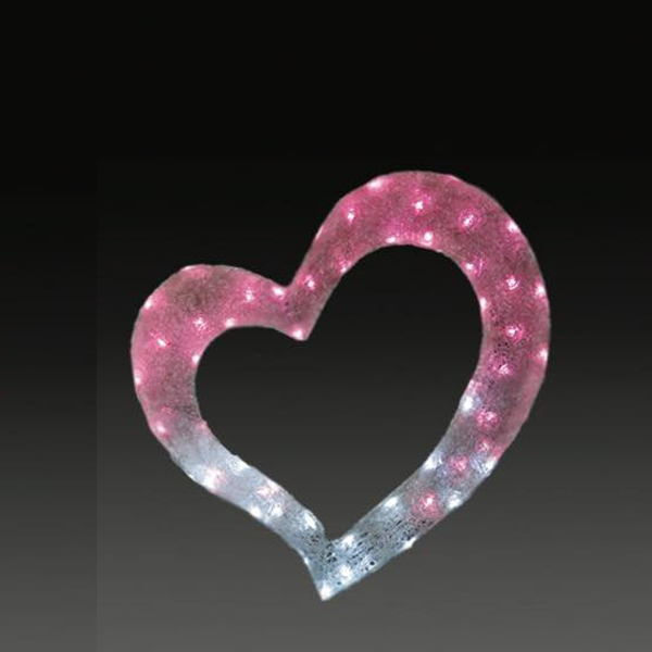 LEDクリスタルグロー プレーンハート ホワイトピンク S - 調理器具のSHOKUBI
