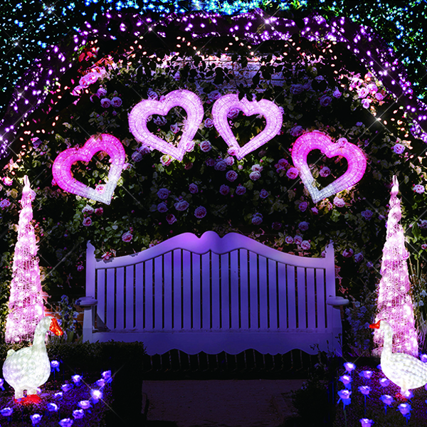 LEDクリスタルグロー ハート ホワイトピンク - 調理器具のSHOKUBI