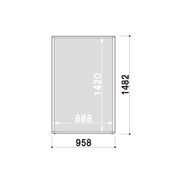 パーテーションパネル ホワイトボード PP-914W W900×H1432mm - 調理器具のSHOKUBI