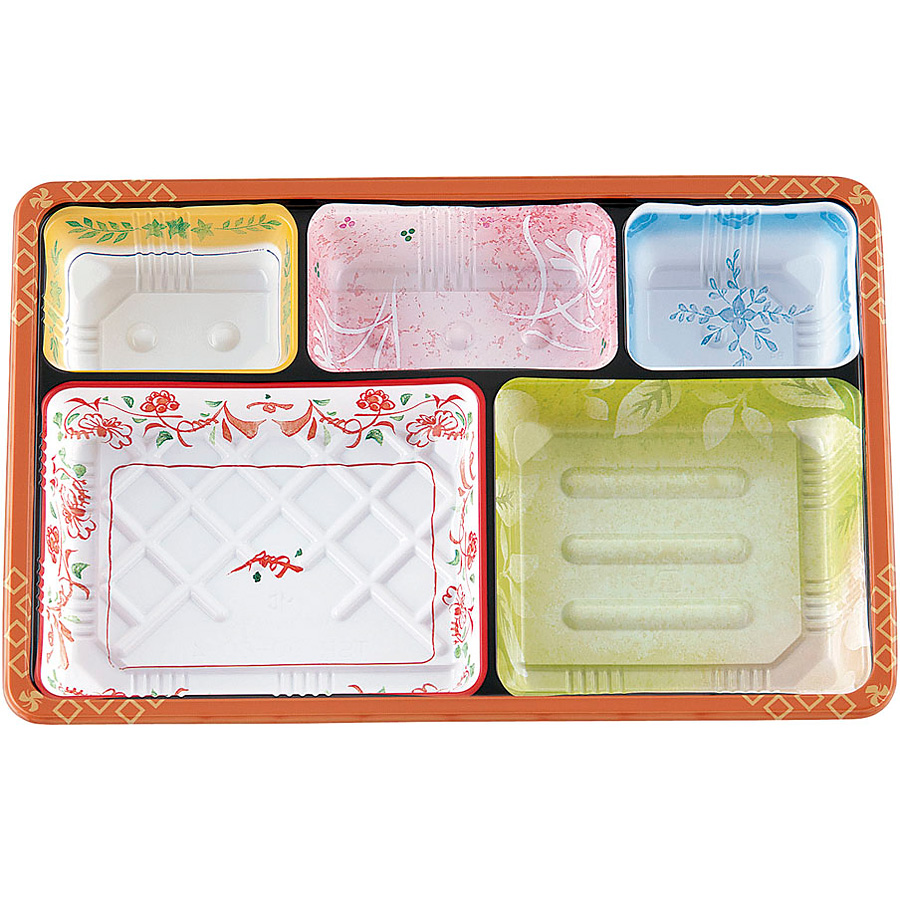 タカギ産業 夢彩ごぜんボックス TSR-BOX 中仕切 50枚入り 90-60 中仕切4 柄付 - 調理器具のSHOKUBI