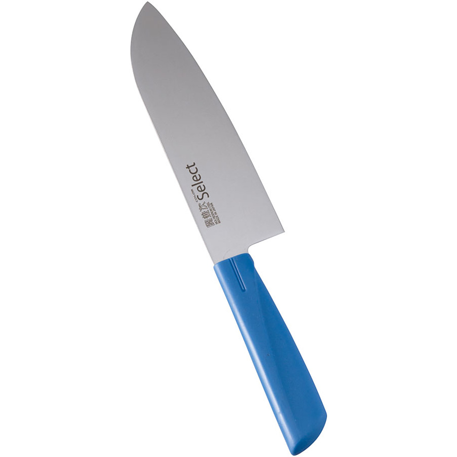 関兼次刃物 カラーセレクト 三徳包丁 両刃 16.5cm ブルー - 調理器具のSHOKUBI