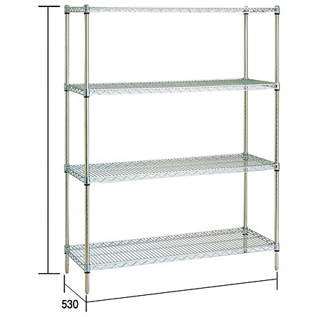 エレクター スーパーエレクターシェルフ 抗菌仕様 BSシリーズ 奥行530mm セット 高さ2,197mm 5段 間口1,212mm - 調理器具のSHOKUBI