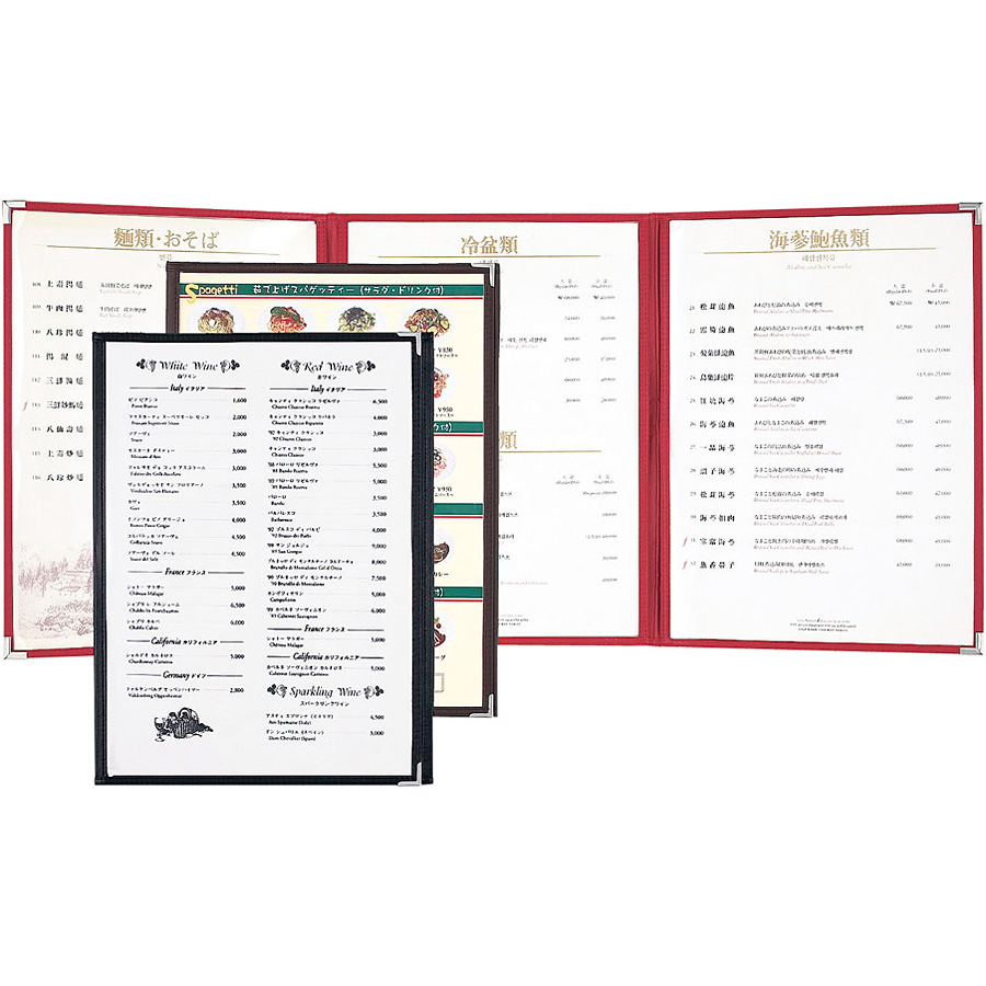 シンビ 耐熱 メニューブック ABW-11-6P 赤 - 調理器具のSHOKUBI