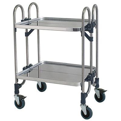 18-0 アボジワゴン 折りたたみ式 サイレントキャスタータイプ KEAW-3SE 933×505mm - 調理器具のSHOKUBI