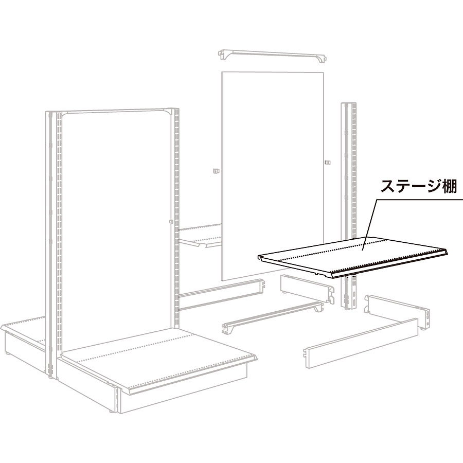 ステージ棚 W600mm ES-SR145 D450mm - 調理器具のSHOKUBI