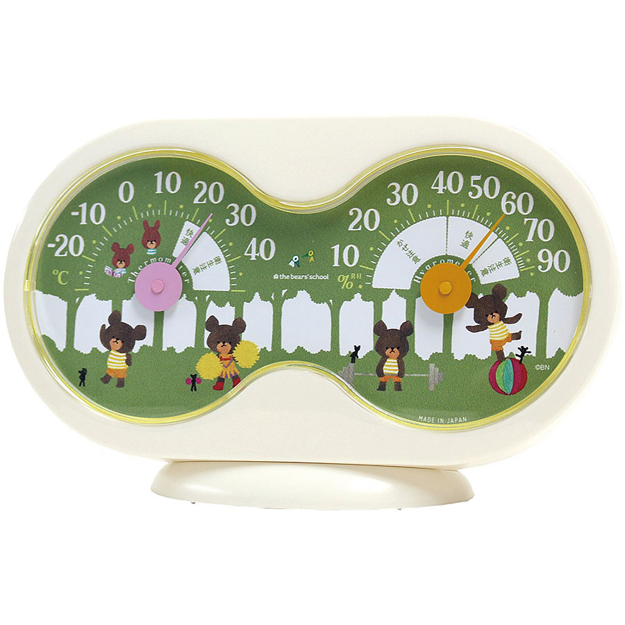 くまのがっこう温・湿度計 楕円二連型 TM-2789 - 調理器具のSHOKUBI