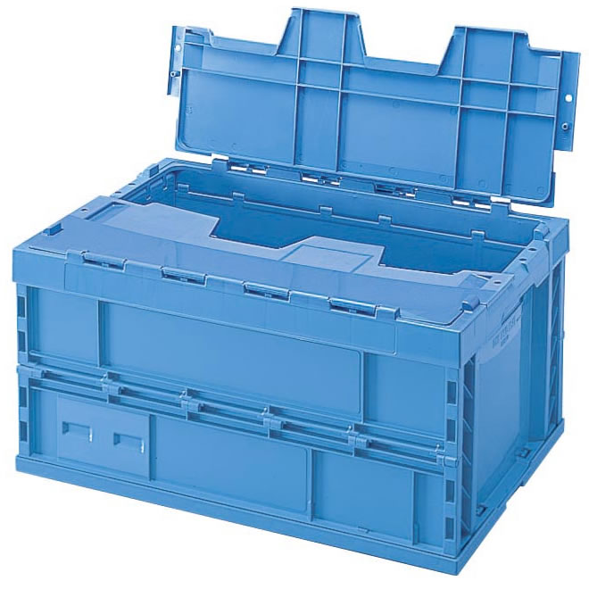 セキスイ 折りたたみコンテナ スタンダードタイプ フタ一体型 OC-75L ブルー - 調理器具のSHOKUBI