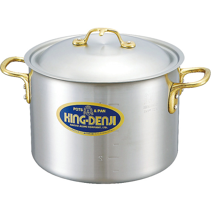 中尾アルミ製作所 キングデンジ 半寸胴鍋 30cm - 調理器具のSHOKUBI