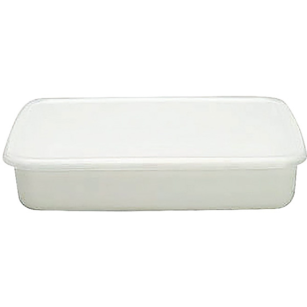 野田琺瑯 White Series 琺瑯レクタングル浅型 シール蓋付 LWRA-L - 調理器具のSHOKUBI