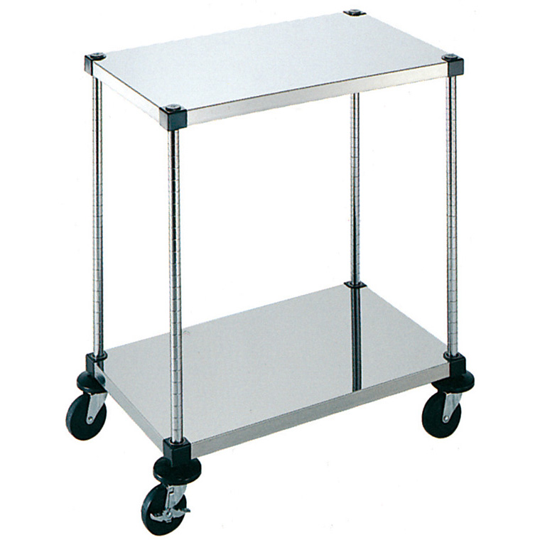 弁慶 シェルフワゴン2段 上段/ボード棚・下段/ボード棚 H827mm 4-2-B-7 460×760mm - 調理器具のSHOKUBI