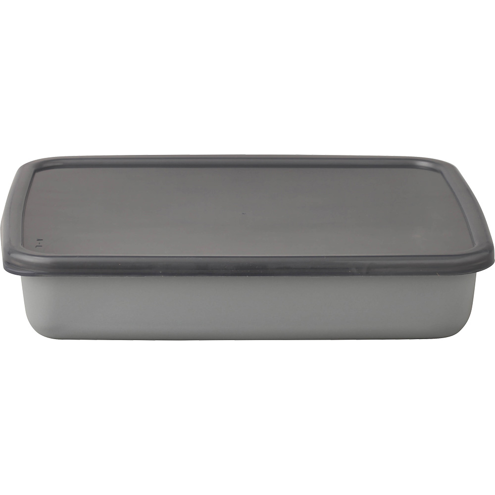 野田琺瑯 レクタングル浅型 シール蓋付 GRA-L +Gray Lサイズ - 調理器具のSHOKUBI