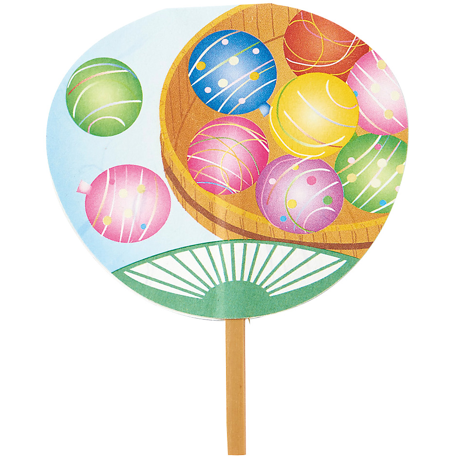 清涼ミニうちわ 50枚 水風船 - 調理器具のSHOKUBI