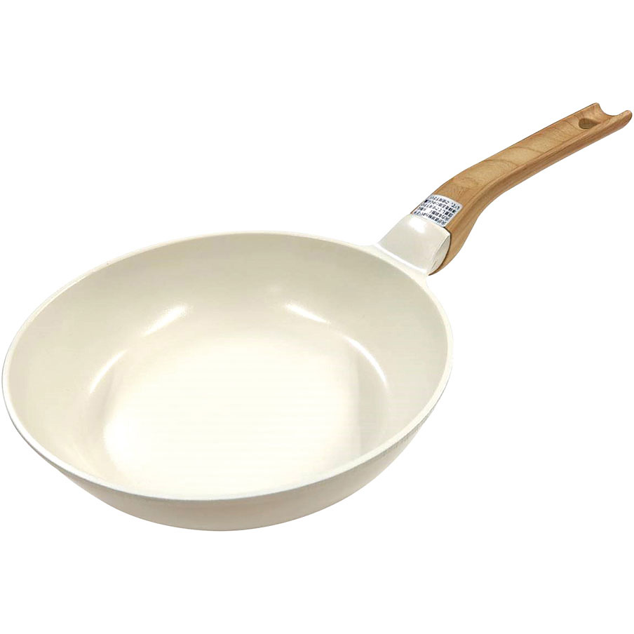軽くて使いやすいホワイトセラミックパン 20cm - 調理器具のSHOKUBI