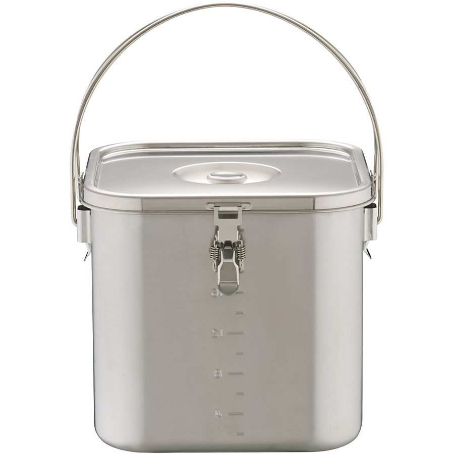 給食缶 角 IH対応 19-0 角型給食缶(目盛付)30cm /送料無料