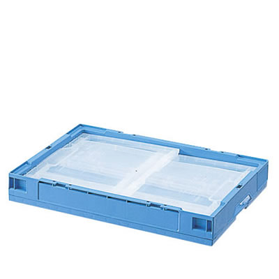セキスイ 折りたたみコンテナ スタンダードタイプ OC-50L クリア×ブルー - 調理器具のSHOKUBI