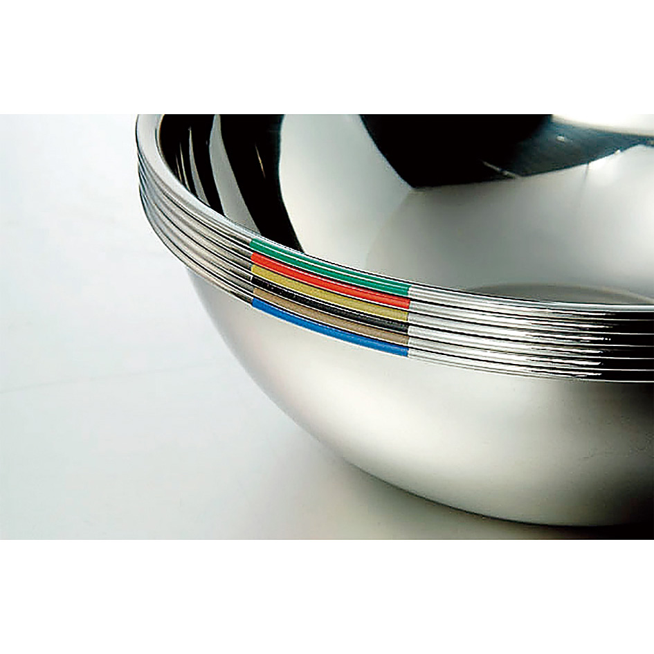 18-8 ステンレス 色分ボール 赤 27cm - 調理器具のSHOKUBI