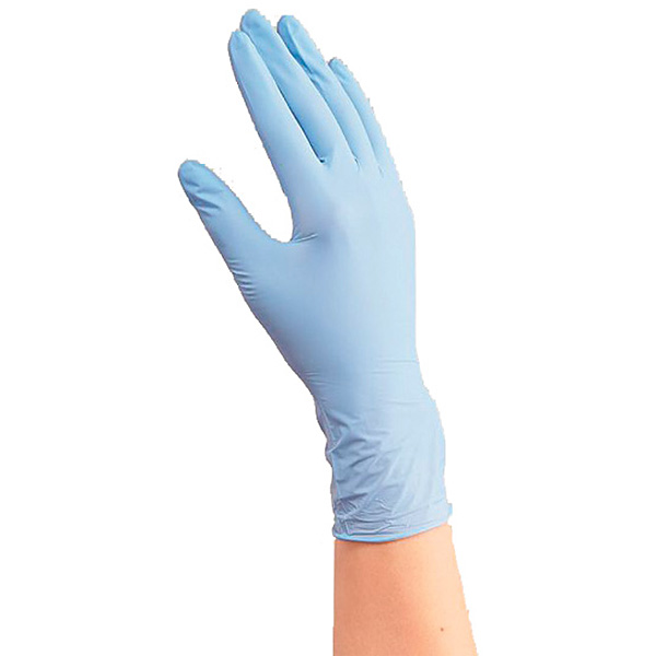 オカモト 854B 衛生思いのニトリルライト手袋 ブルー粉無 100枚入 SSサイズ - 調理器具のSHOKUBI