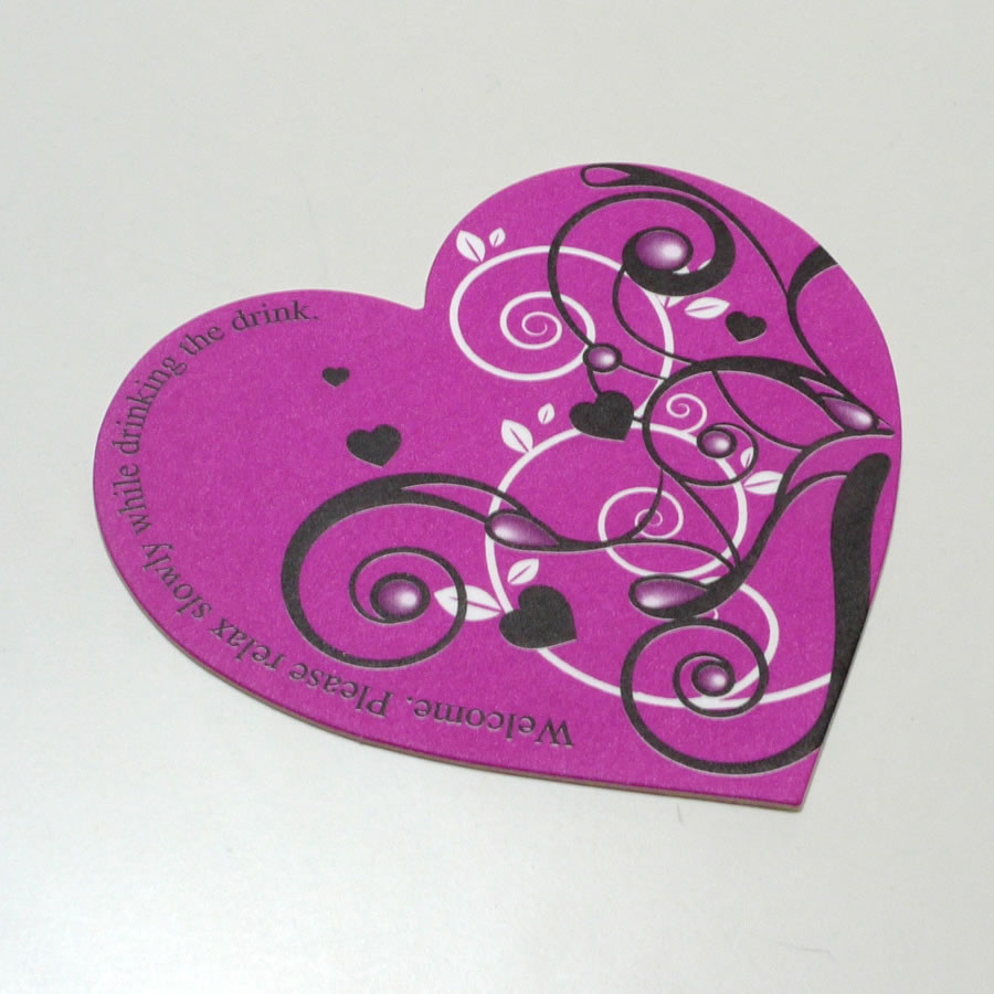 増田紙工 デザイン紙コースター バタフライハート No.908 パープル×ブラック2 - 調理器具のSHOKUBI