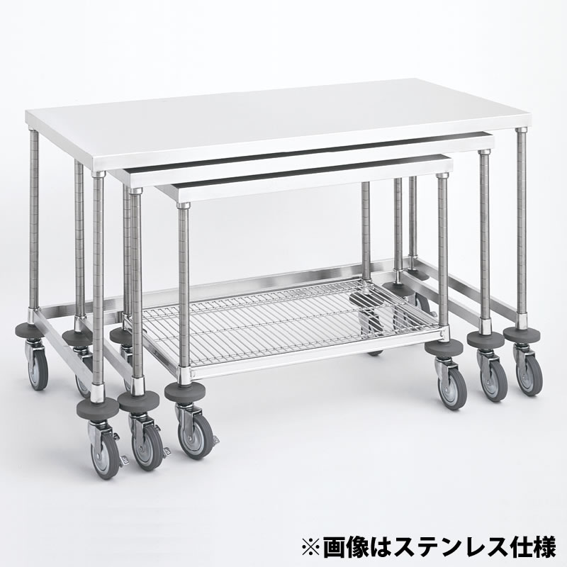 キャニオン スタッキングワークテーブルWT9型 ステンレス SUS430 +スチール仕様 WT9A-510 奥行500×間口1,010×高さ760mm - 調理器具のSHOKUBI