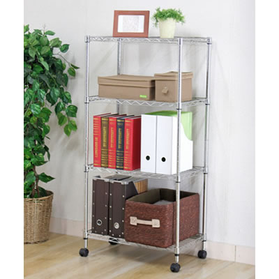 メタルマルチシェルフ クロム MS-635124CR 4段60 - 調理器具のSHOKUBI