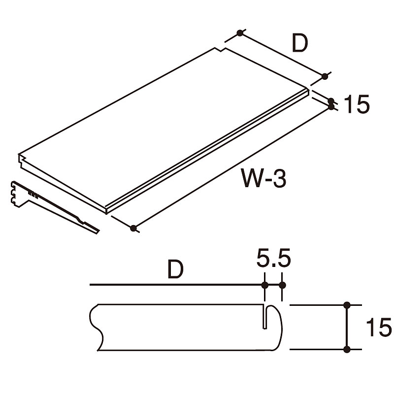 薄棚セット 傾斜ブラケット付 EO-RMS425 W1200×D250mm - 調理器具のSHOKUBI